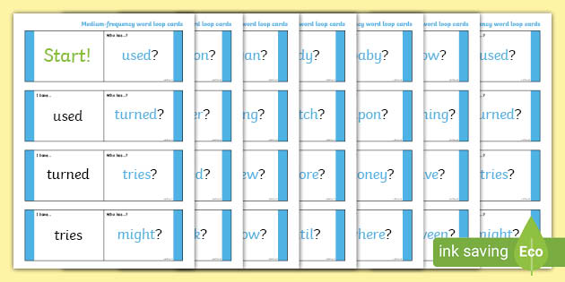 Medium Frequency Words Loop Cards Set 2 (Y4 & Y5)