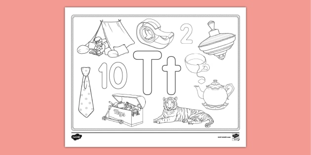 letter t coloring page free printable