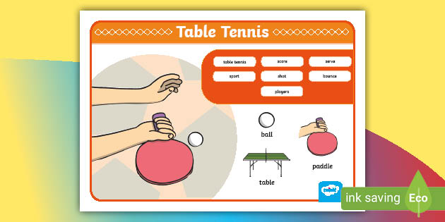 Table Tennis Word Mat (teacher made)