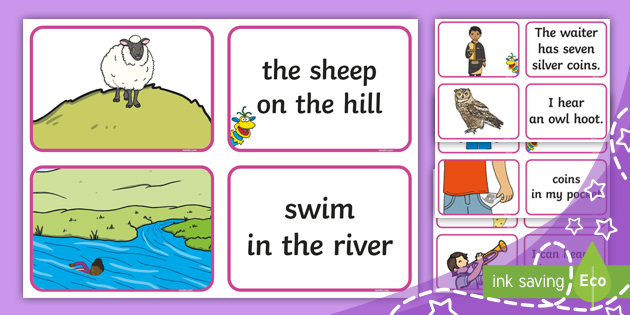 Felix's Phase 3 Phonics Pictures and Captions Matching Cards