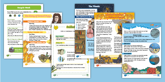 KS1 September Differentiated Reading Comprehension Activity Pack