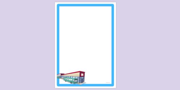 FREE! - Simple Blank Bus Station Page Border (teacher made)