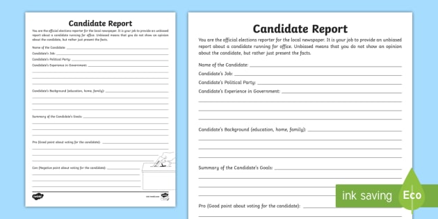 Election Candidates Report