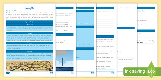 Droughts Information Activity Booklet (teacher made)