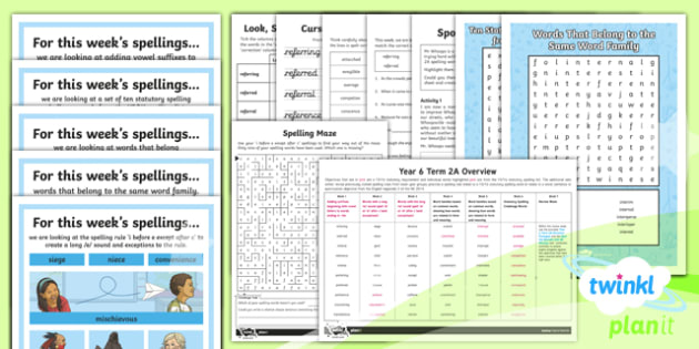 PlanIt Y6 Term 2A Bumper Spelling Pack (teacher made)