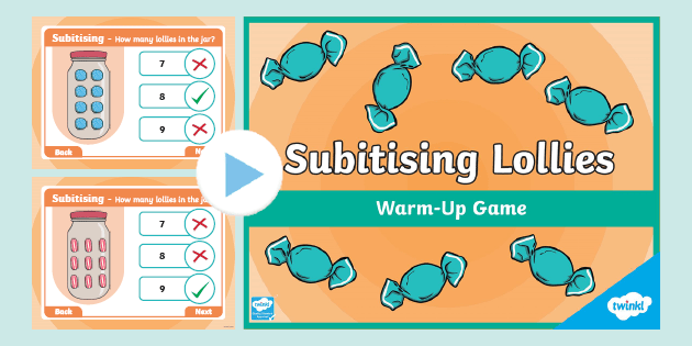 Subitising Lollies Warm-Up Game (teacher made)