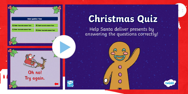 Editable Christmas Quiz PowerPoint (teacher made)