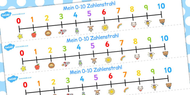 German Number Line 0-10