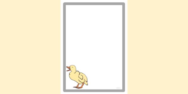 Simple Blank Duckling Quacking | Page Borders | Twinkl