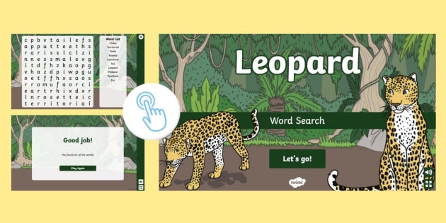 Leopard Word Search (teacher made)
