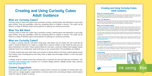 FREE! - 👉 Creating and Using Curiosity Cubes Adult Guidance | EYFS