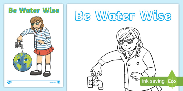 Water Wise Colouring Page (teacher made)