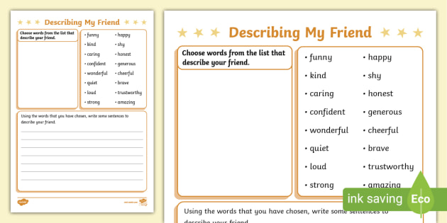 Describing Words For Best Friend Birthday Describing Words For Best ...