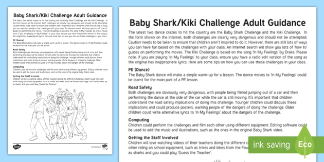 Baby Shark/Kiki Challenge Adult Guidance (teacher made)