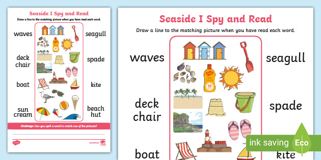 Seaside I Spy and Read: Phase 5 Phonics Activity
