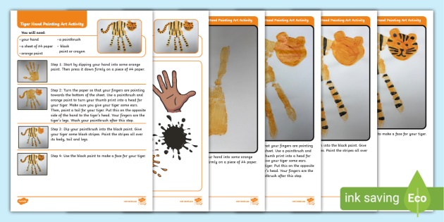 Tiger Hand Painting Art Activity (teacher made)