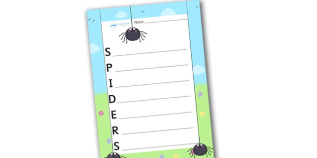 Spiders Acrostic Poem (teacher made)
