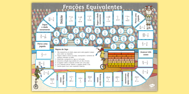 FREE! - Frações Equivalentes Jogo de tabuleiro