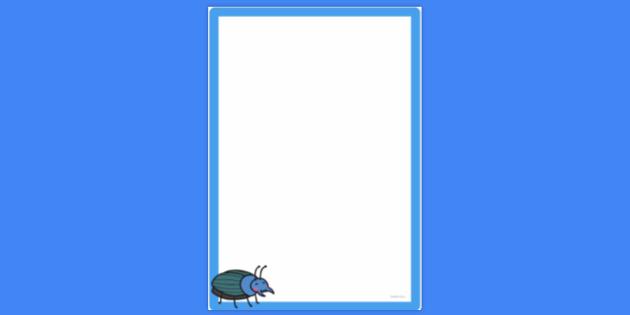 FREE! - Cute Beetle Minibeasts Page Border | Page Borders | Twinkl