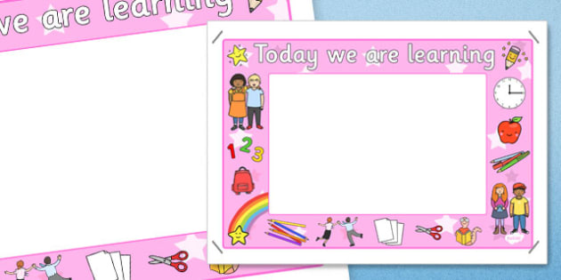 👉 Today We Are Learning Display Sign Pink (Teacher-Made)