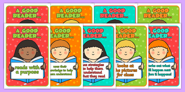 A Good Reader Posters - a good reader, reading, display posters
