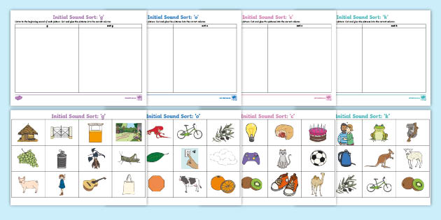 Letters and Sound Set 3 g/o/c/k Cut, Sort and Paste