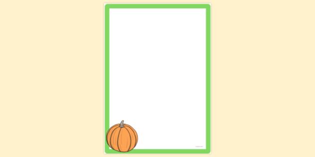 FREE! - Pumpkin Page Border | Page Borders | Twinkl