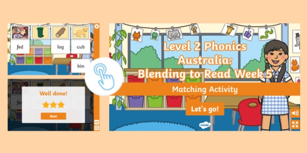 Level 2 Phonics: Blending to Read Week 5 Matching Game