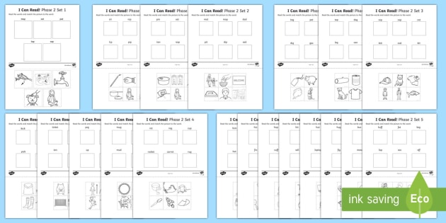 I Can Read! Phase 2 Words Worksheet / Worksheet Pack - I Can Read Phase 2