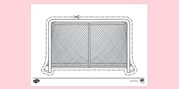FREE! - Ice Hockey Net Cut Out Colouring Sheet | Colouring Sheets