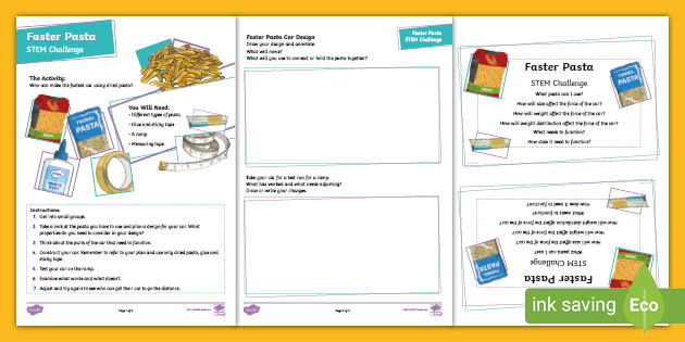 STEM Challenge: Faster Pasta (teacher made)
