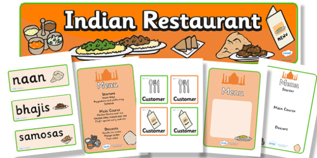 Indian Restaurant Role Play Pack - ESL Restaurant Role Play