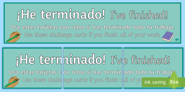 Early Finishers Challenges Display Banner Spanish/English