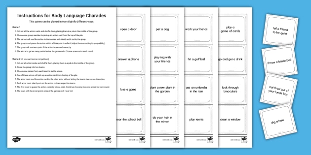 Guesstures Game Charades Family Charades Game: Guessing With Three
