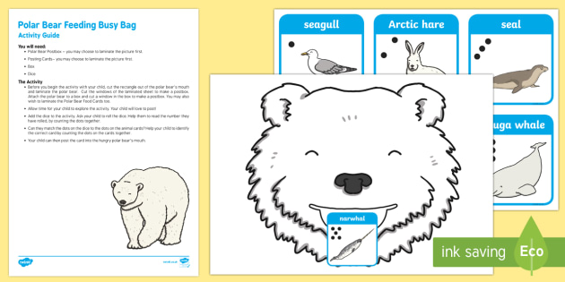 Polar Bear Feeding Posting Busy Bag Resource Pack for Parents