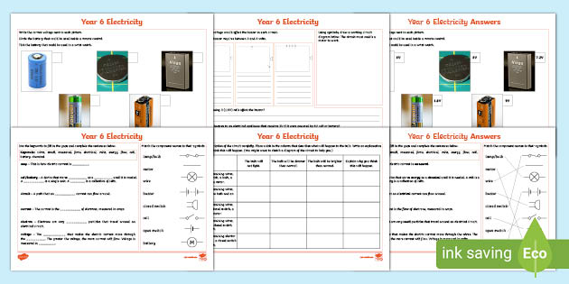 Year 6 Electricity Revision Activity Mat (teacher made)