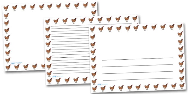 FREE! - Hen Chicken Landscape Page Borders- Landscape Page Borders