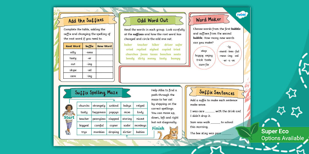Year 2 Prefixes and Suffixes Parent Guide and Activity Ideas - Twinkl ...
