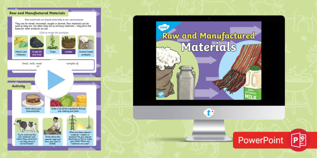 Raw and Manufactured Materials PowerPoint - Trade