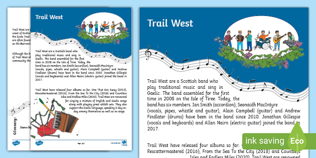 Trail West Fact File - Gaelic Band Information for Children