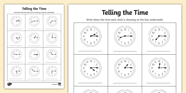 Quarter Past Times Worksheet (Teacher-Made)
