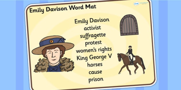 Emily Davison Word Mat (teacher made)
