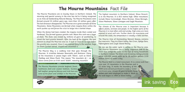 The Mourne Mountains Fact File (Teacher-Made)