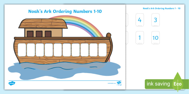 👉 Noah's Ark Ordering Numbers 1-10 Activity