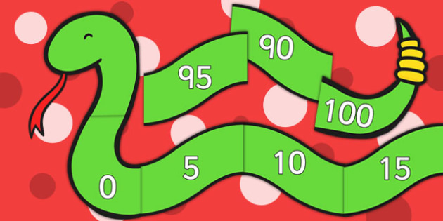 Counting by 5s Number Snake - counting by 5s worksheet