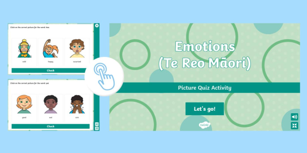 Te Reo Māori: Interactive Emotions Picture Quiz Activity
