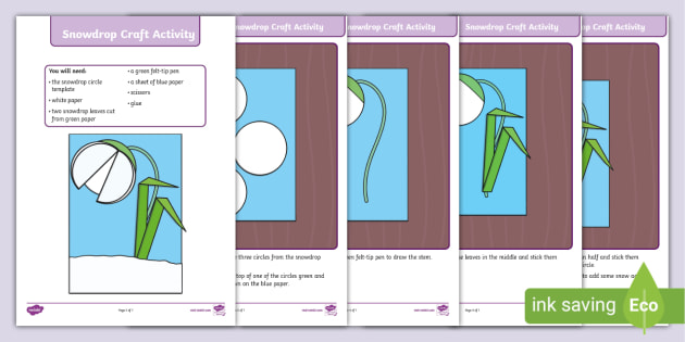 Snowdrop Craft Activity - Paper Folding Activity for Nursery