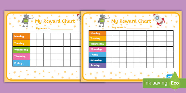👉 My Reward Chart (Space) (teacher made)