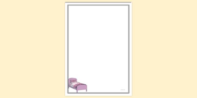 FREE! - Purple Bed Page Border | Page Borders | Twinkl