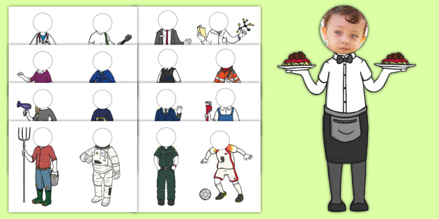 Dream Jobs Face Editable Display Cut-Outs - Face Editable jobs - editable